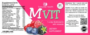Mvit - 90 Capsules - 16 Vitamins and Minerals - 1 a Day
