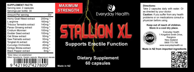 Stallion XL - 60 Capsules - Support Erectile Function - NZ Made